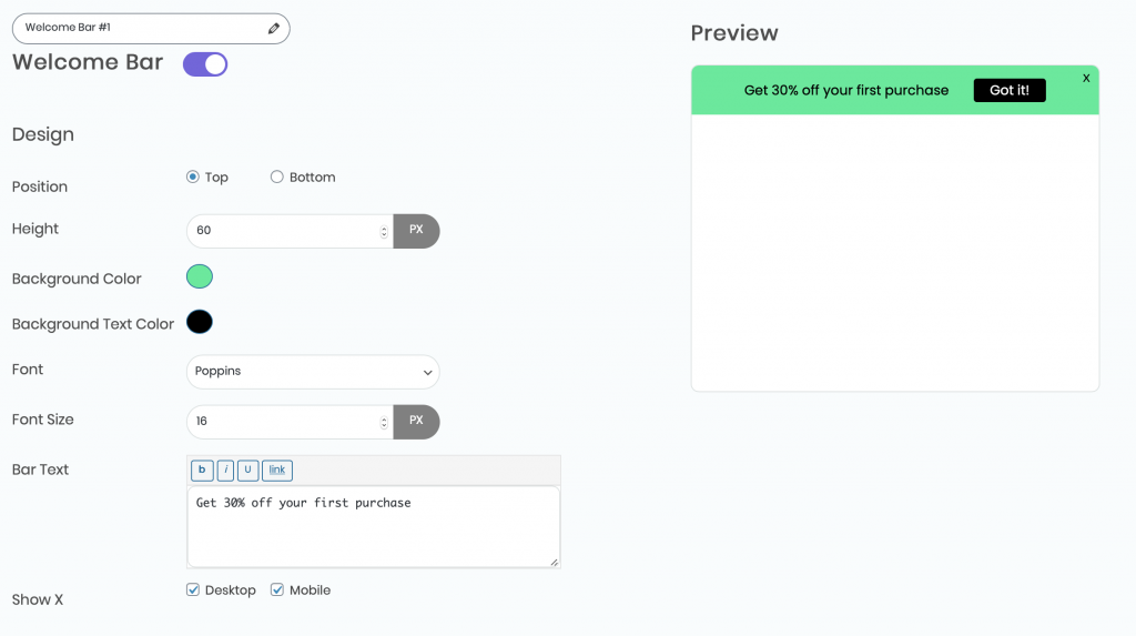 How to create a My Sticky Bar - Premio