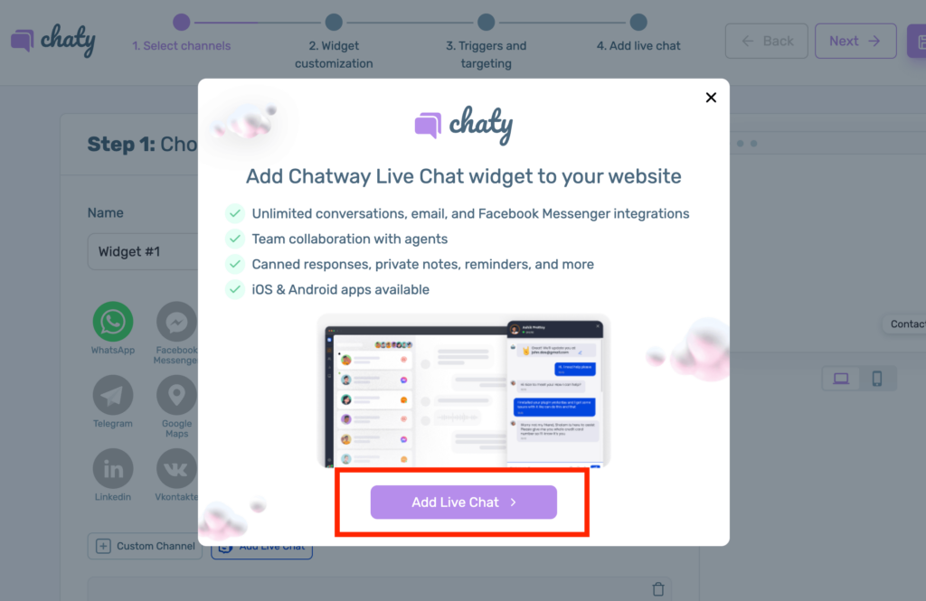 How to add Chatway Live Chat channel to Chaty? - Premio