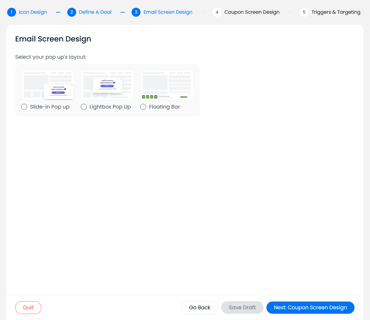 How to create a lightbox, floating bar or slide-in popup widget - Premio
